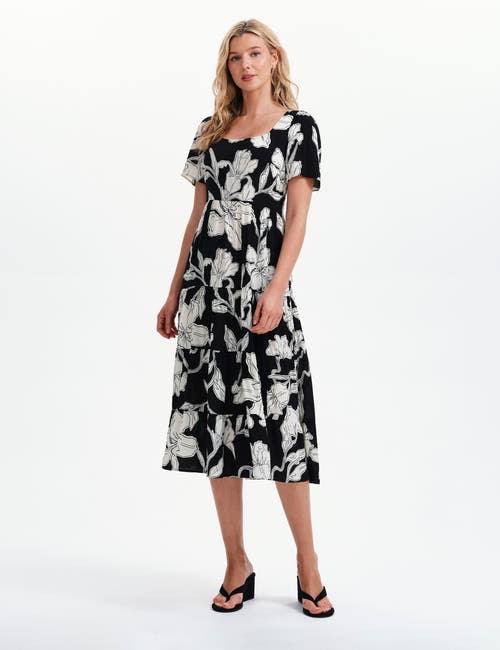 FINERY LONDON Finery London Teresa Floral Print Tiered Midi Dress